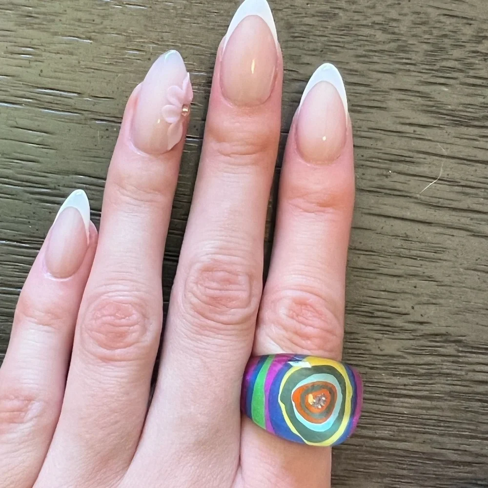 Jewelry | Vintage Lucite Plastic Acrylic Psychedelic Ring | Poshmark